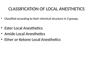 role of local anesthitic instrument in the field of medicine | PPT