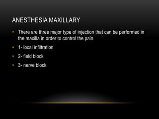 Local anesthetic of maxillary | PPTX