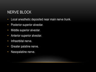Local anesthetic of maxillary | PPTX