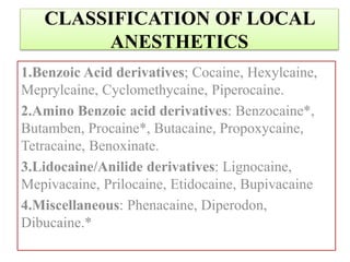 Local Anesthetics-medicinal chemistry | PPTX