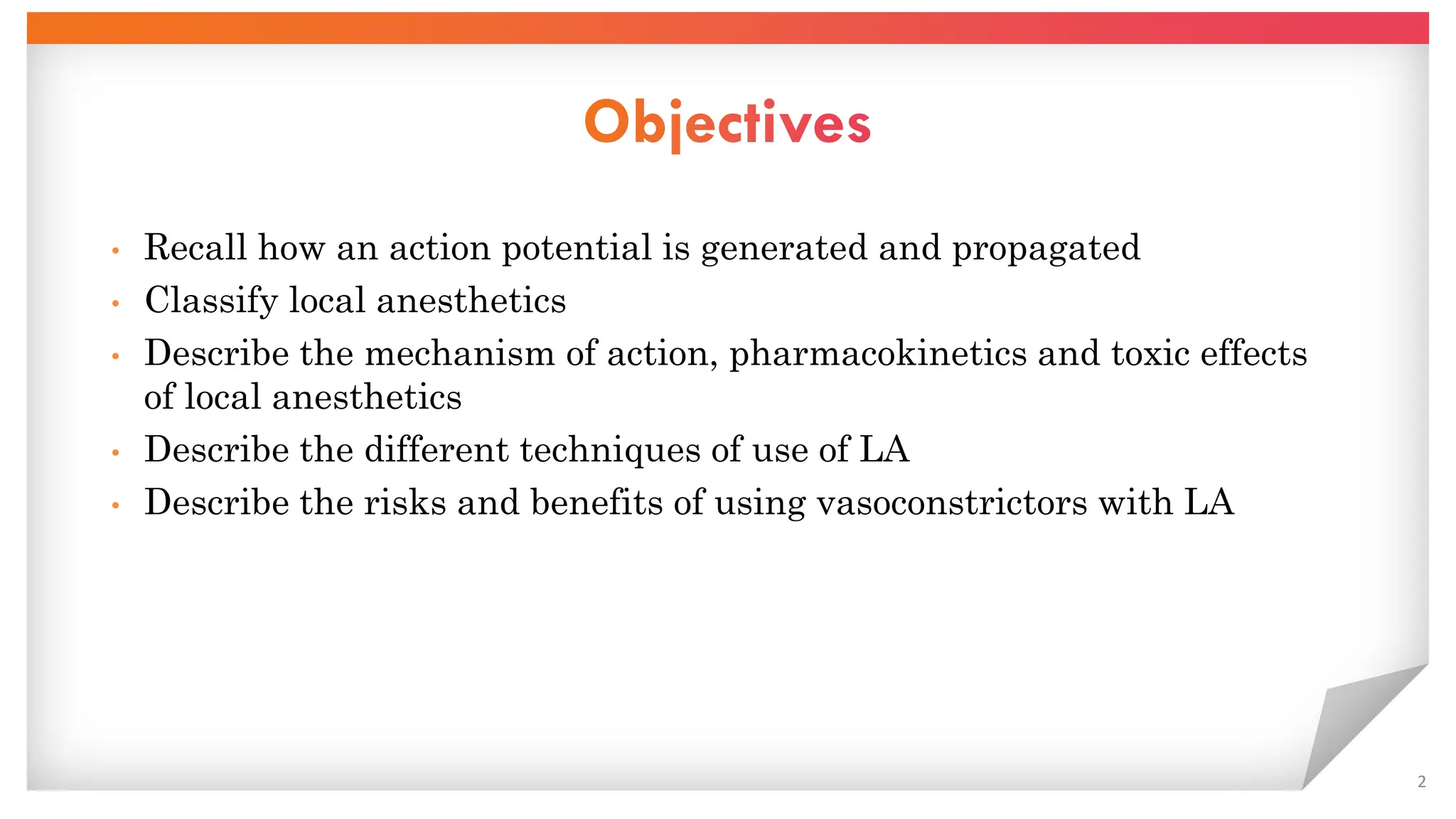 Local Anesthetics - postgraduate level.. | PDF