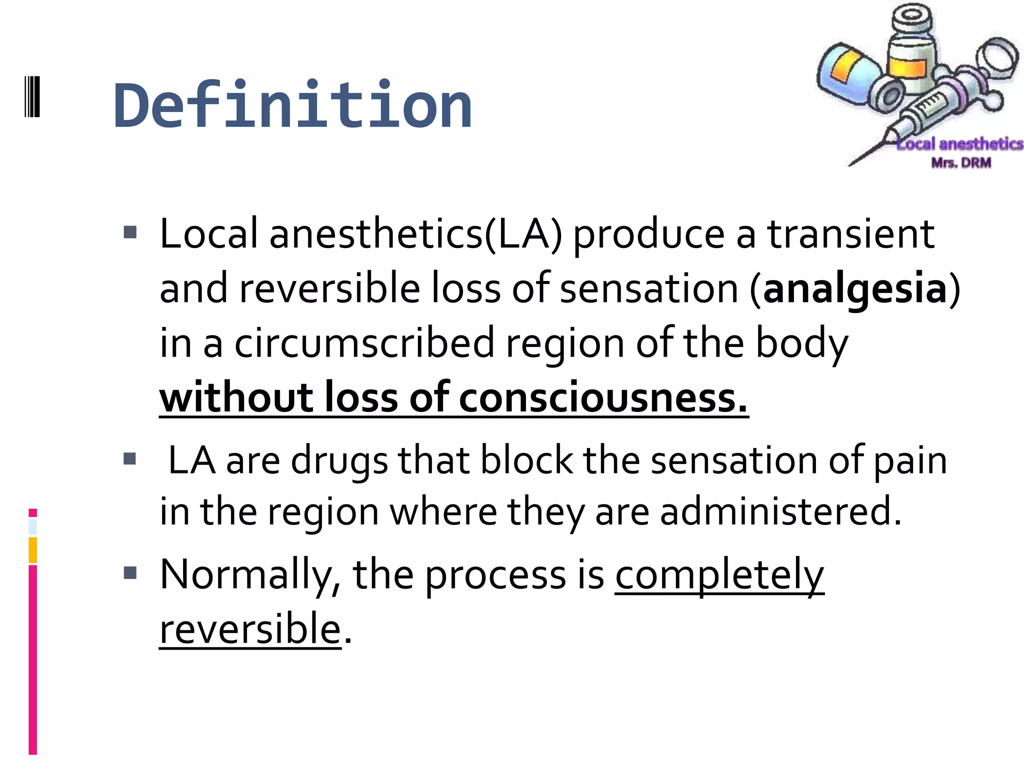 Local anesthetics drm | PPTX