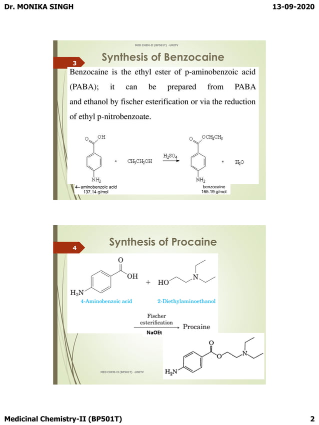 Local Anesthetics SAR part 2 by Dr. MONIKA SINGH as per PCI syllabus ...
