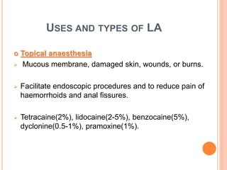 Local anesthetics and counter irritants | PPTX