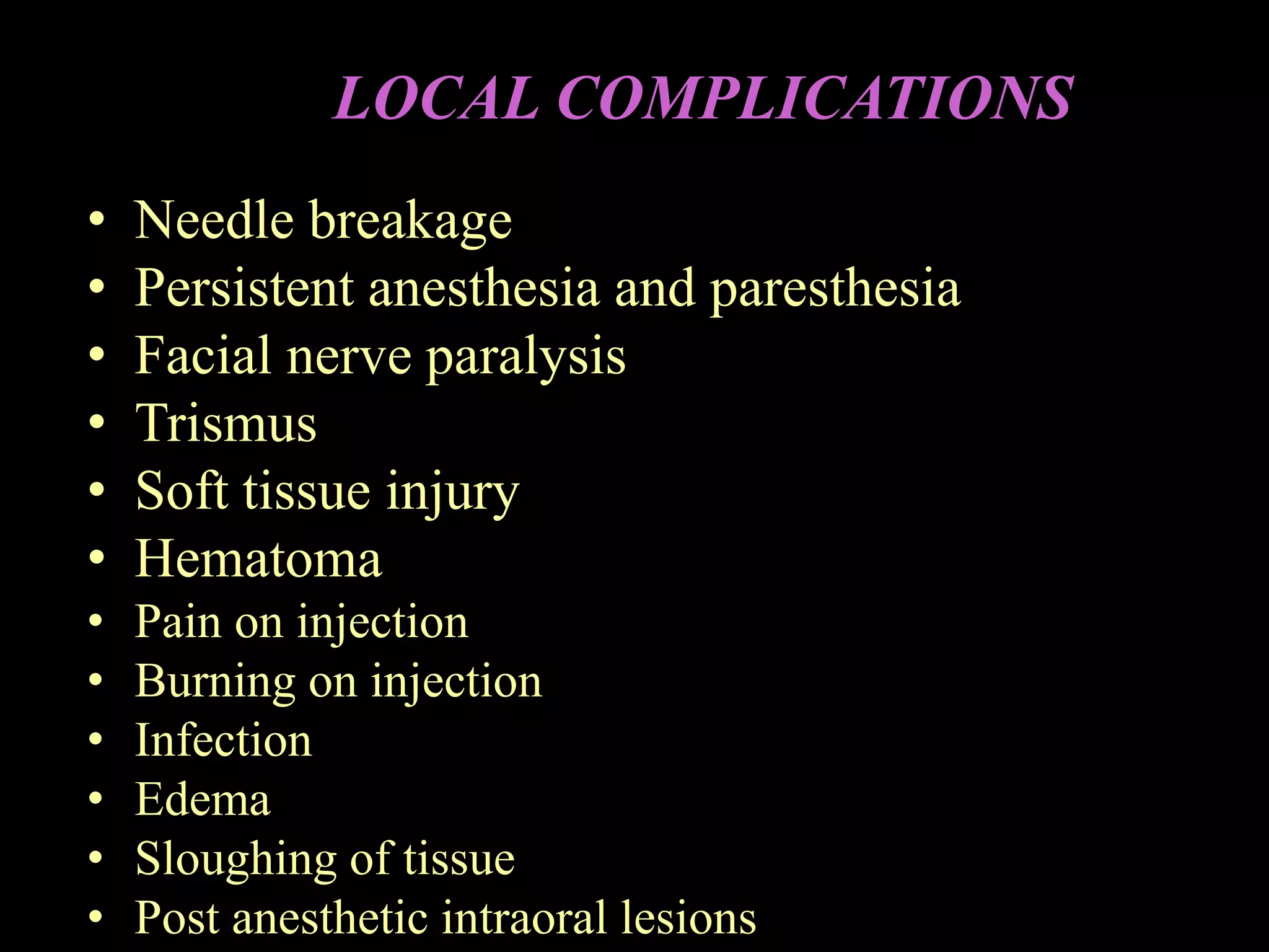 Local anesthetic complications | PPTX