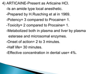 Local anesthetics,drugs, doses,theories, mechanisms | PPT