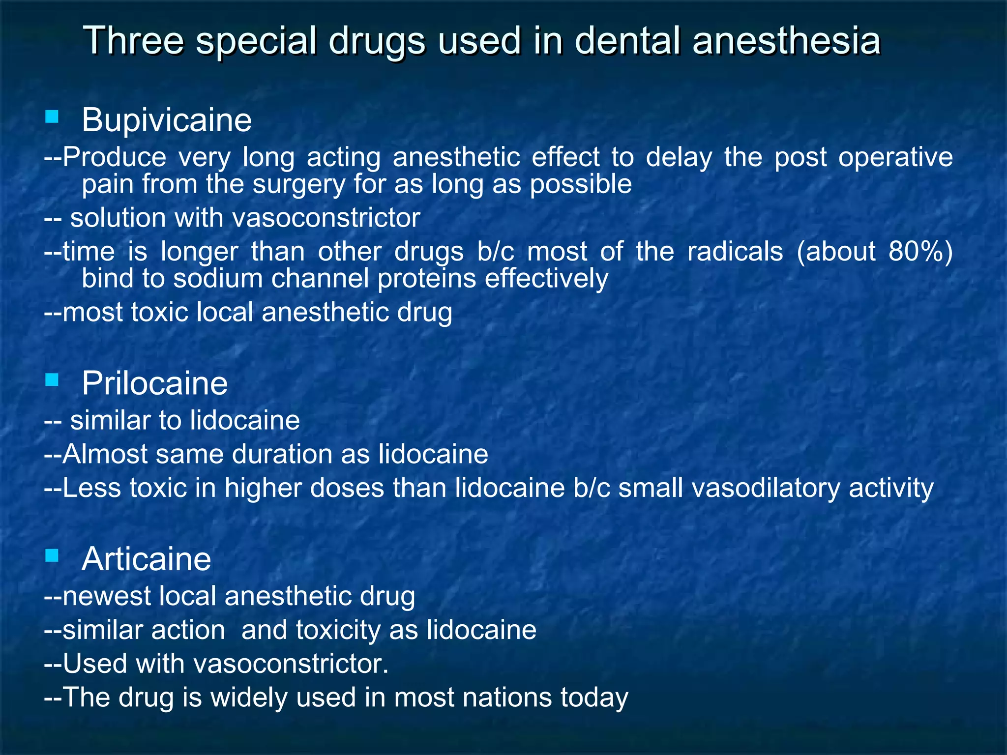 Local anesthetics in dentistry | PPT