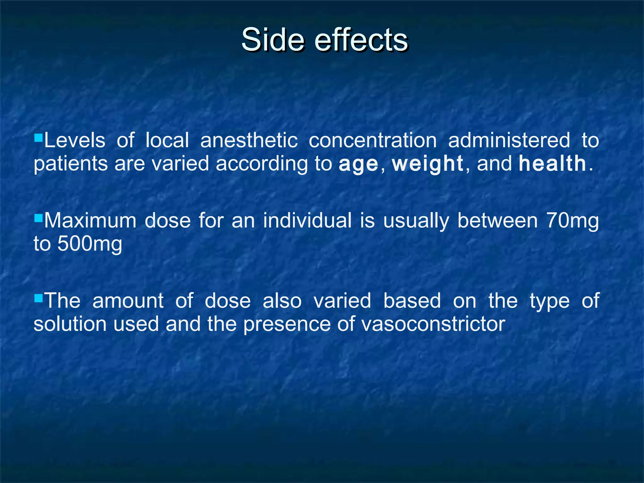 Local anesthetics in dentistry | PPT