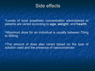 Local anesthetics in dentistry | PPT