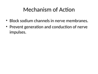 Local_Anesthetics -Introduction,MOA,Classification | PPTX