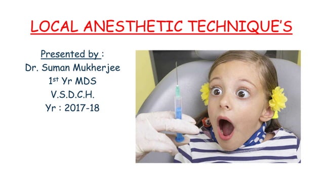 Local anesthetic techniques | PPTX | Dental Health | Diseases and ...