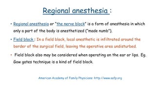 Local anesthetic techniques | PPTX