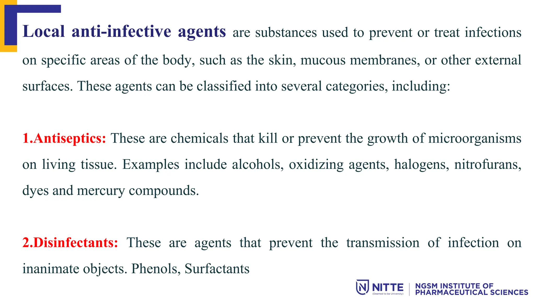 Local anti-infective agents | PPTX