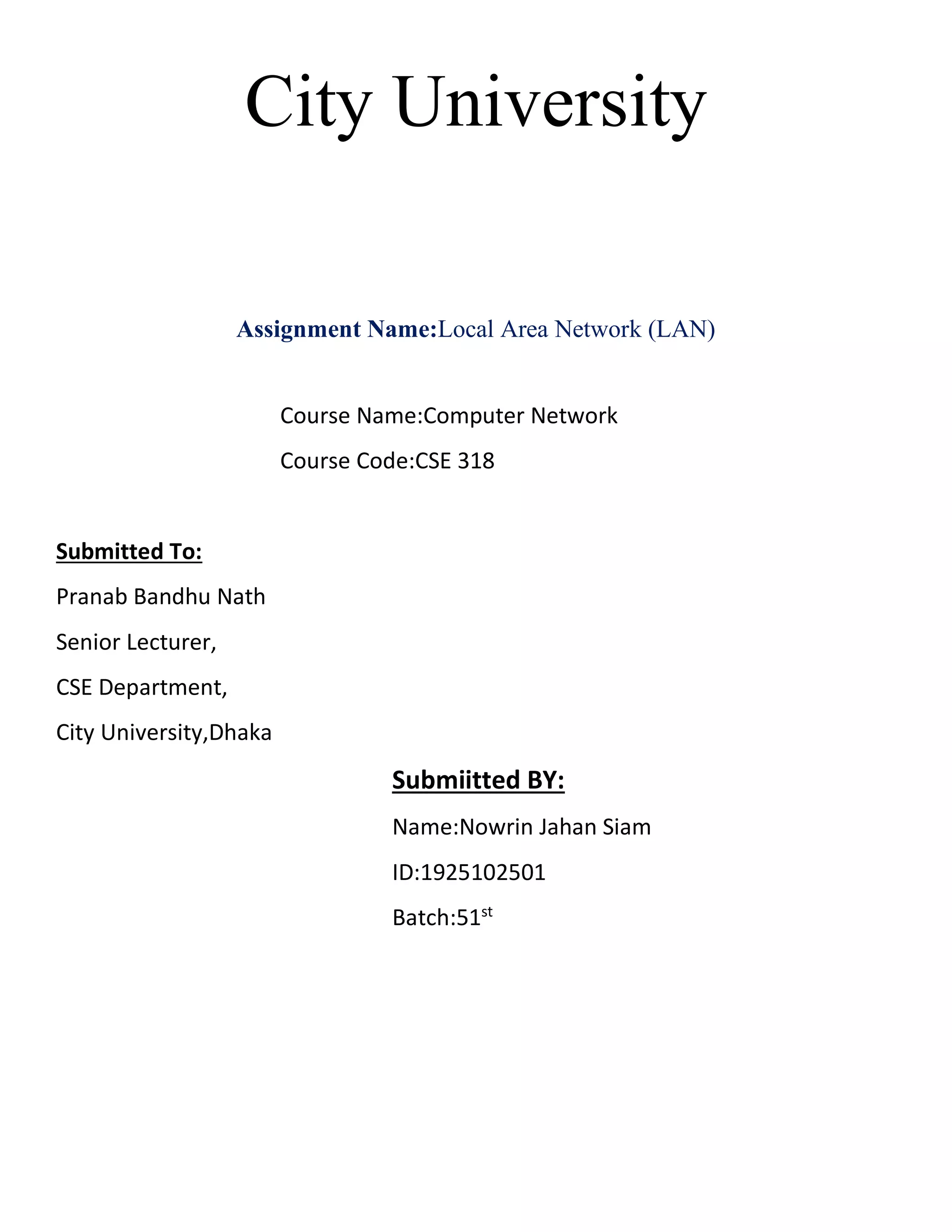 Local area network (lan) | PDF