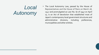 Local autonomy, decentralization and related concepts | PPTX