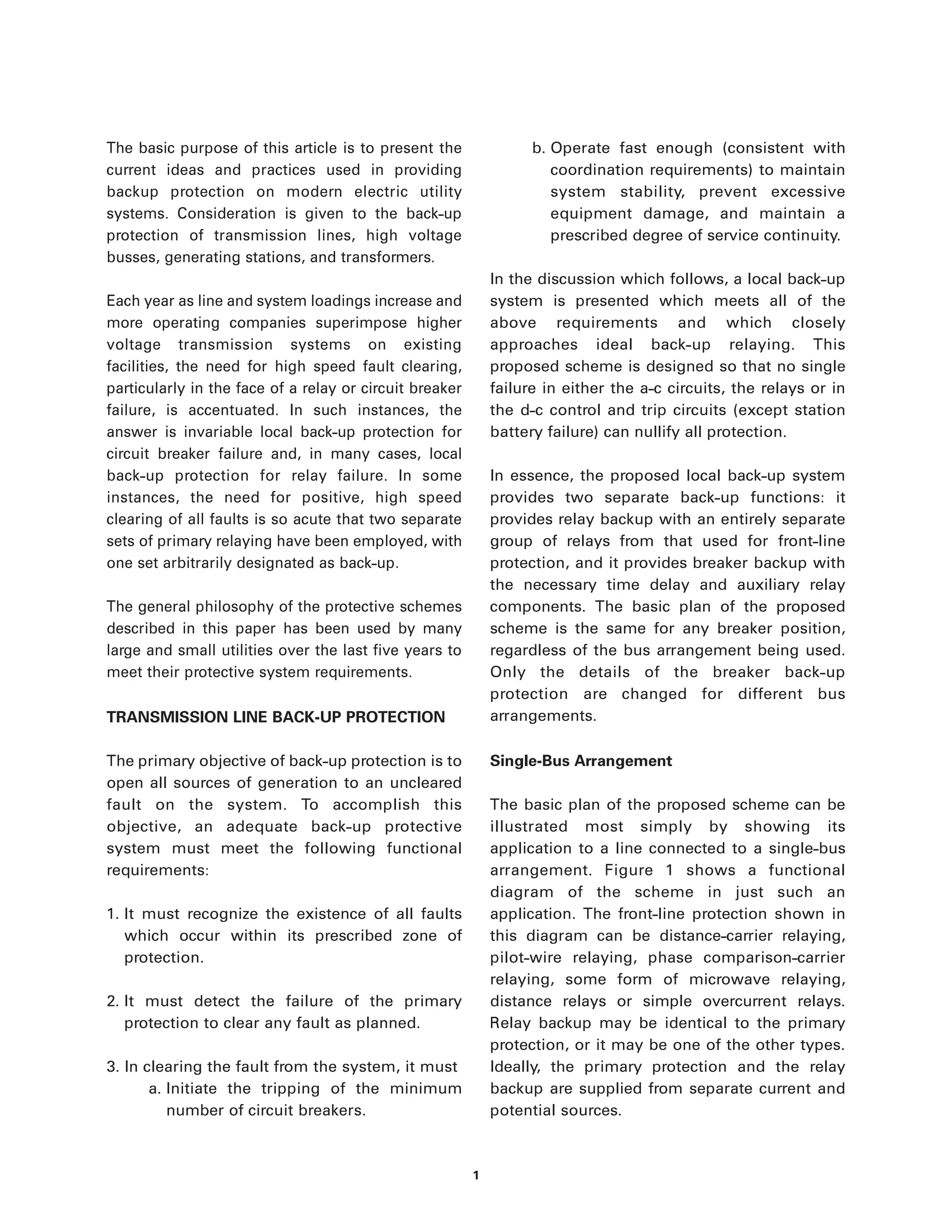 Local back up protection for an electric power system | PDF