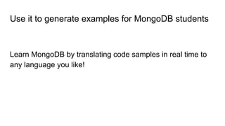 MongoDB.local Berlin: How to add your favorite language to MongoDB ...