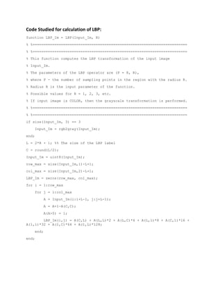 Local binary pattern | PDF