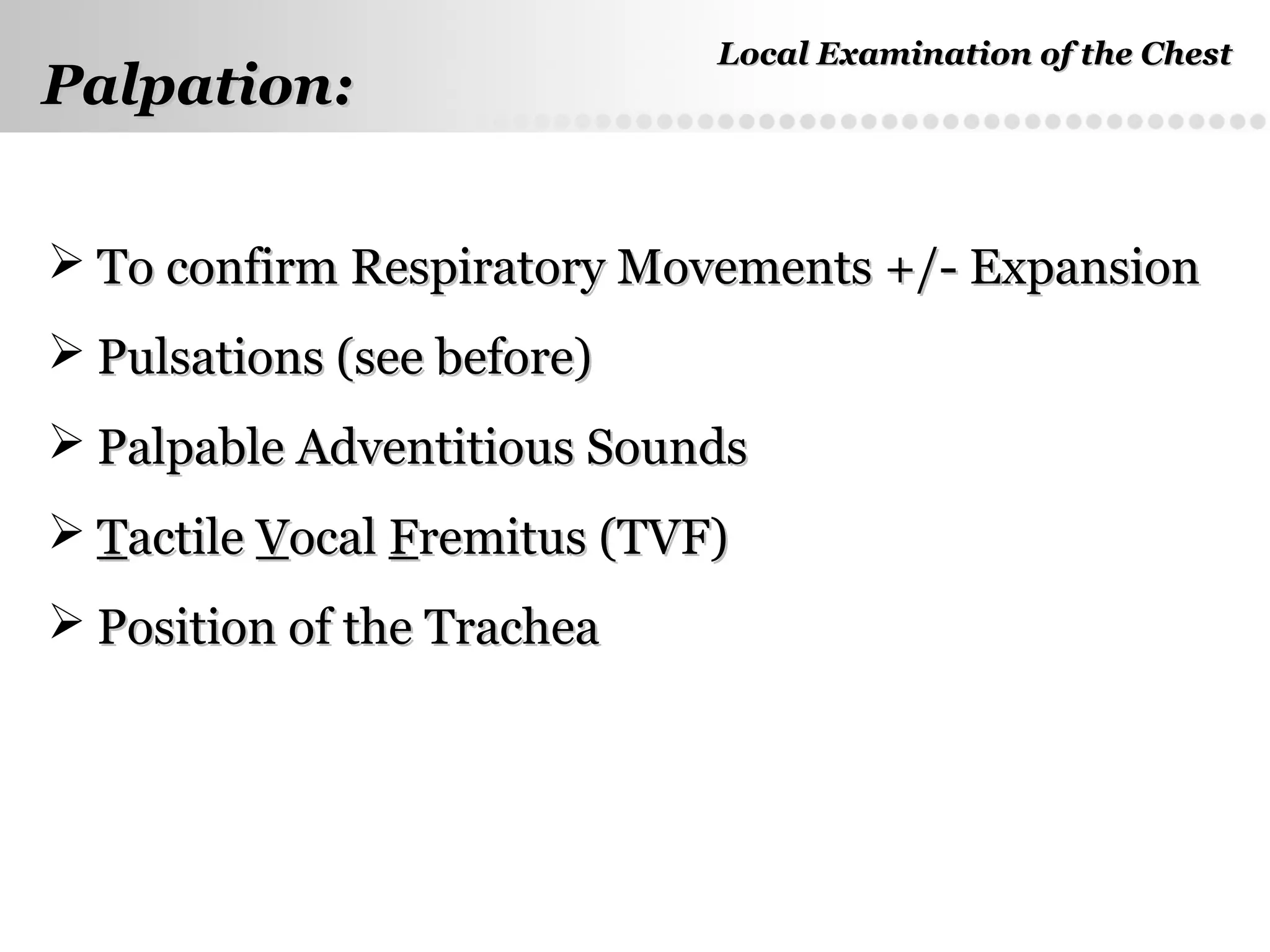 Local chest examination | PPT