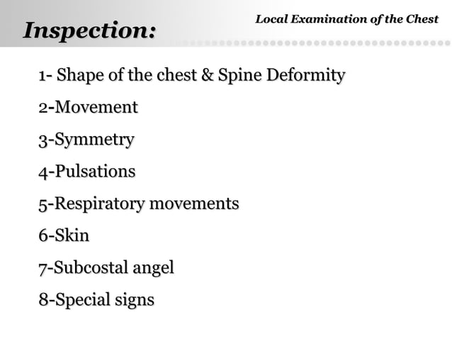 Local chest examination | PPT