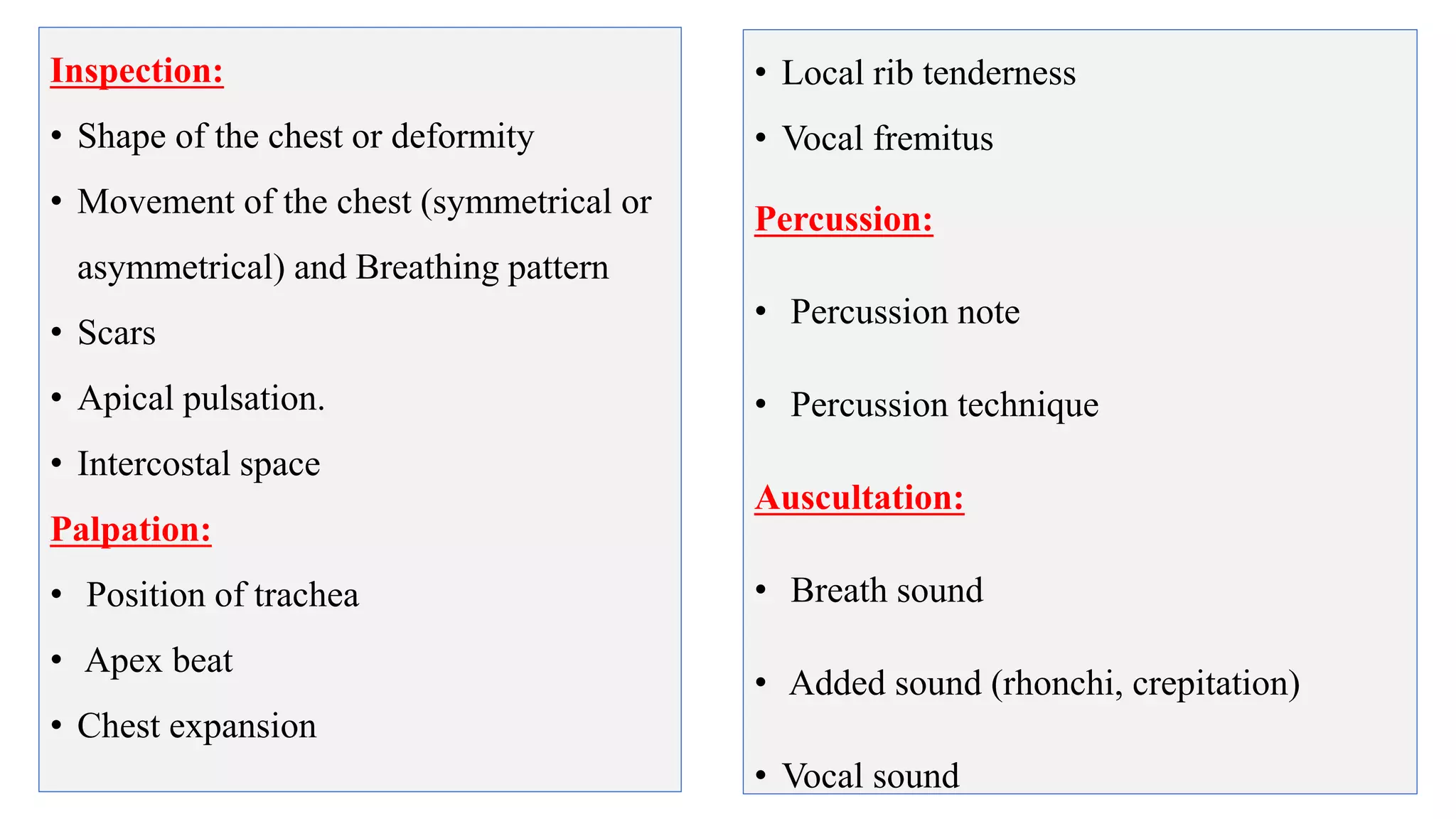 Local chest examination | PPTX