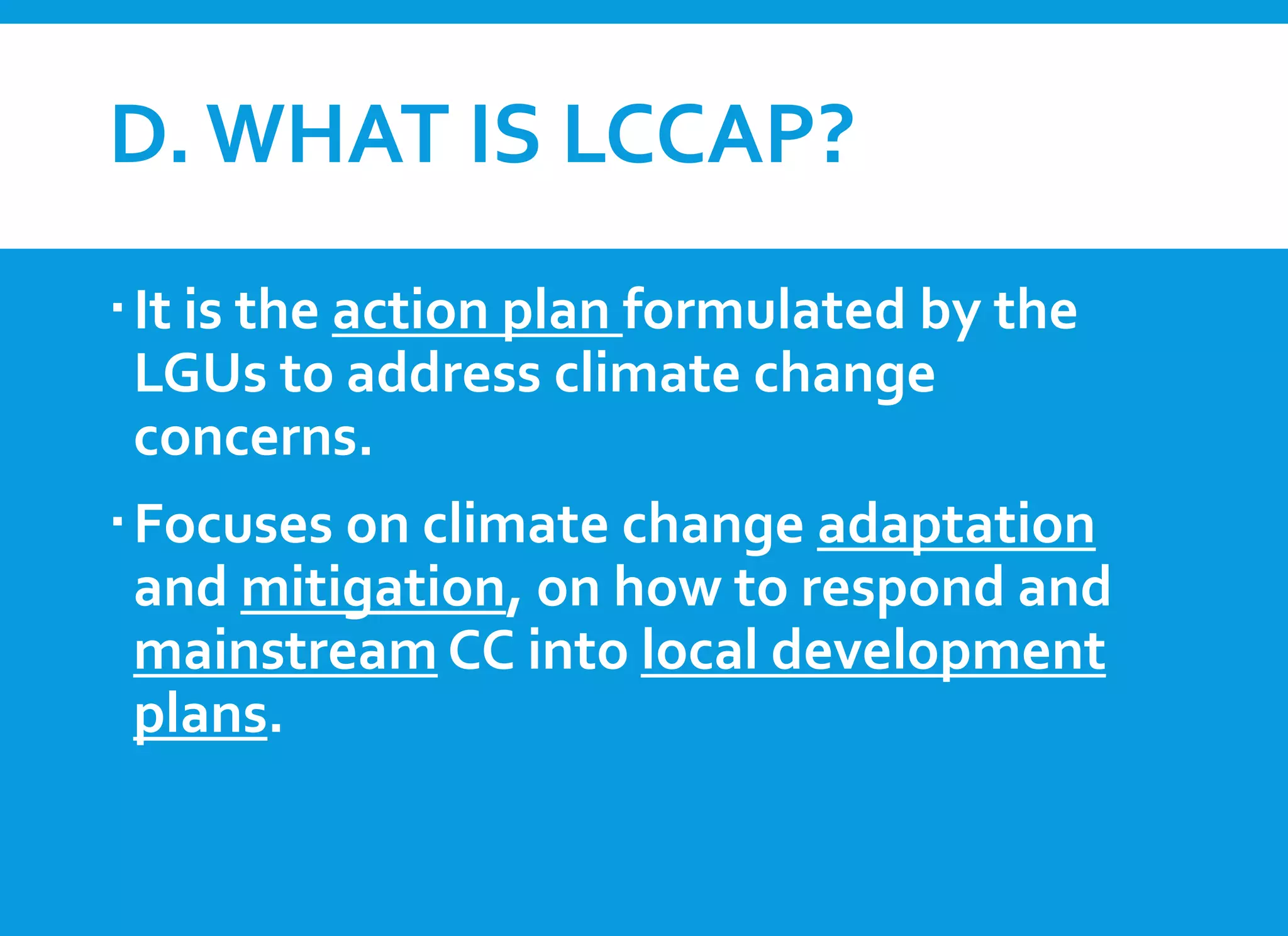 Local climate change action plan (lccap) | PPTX
