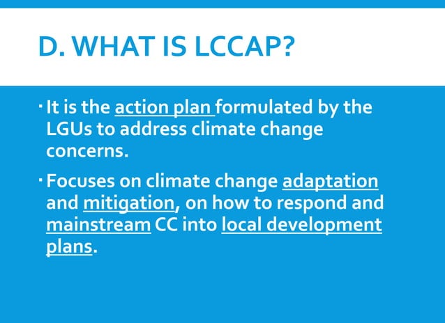 Local climate change action plan (lccap) | PPTX