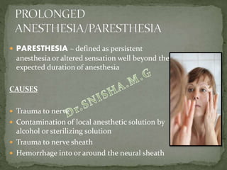 Local complications of Local Anesthesia | PPTX