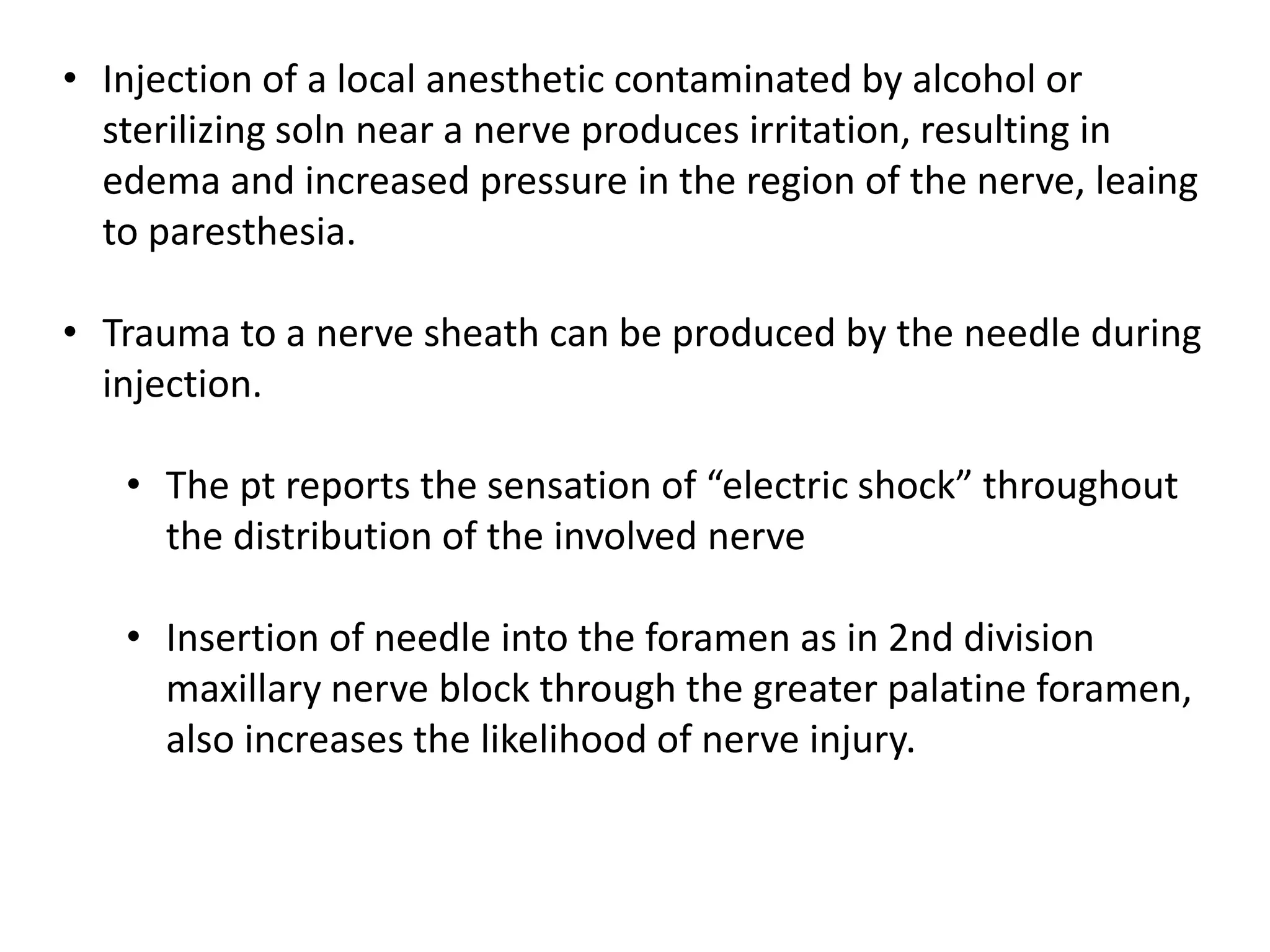 Local complications of local anesthesia | PPTX | First Aid | Injuries