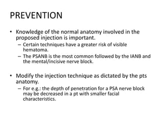 Local complications of local anesthesia | PPTX | First Aid | Injuries