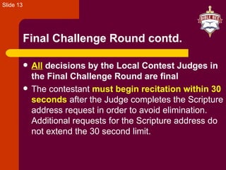 Local contest format and rules | PPT | Books and Literature