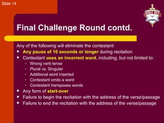 Local contest format and rules | PPT | Books and Literature