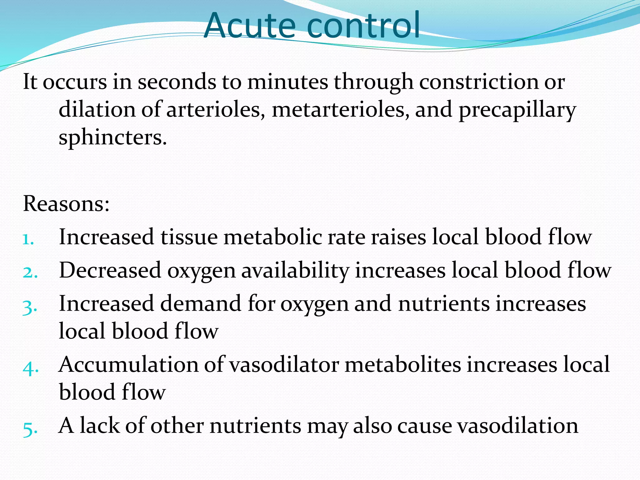 Local control of blood flow | PPTX