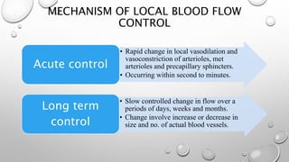 Local control of blood flow by the tissue | PPTX