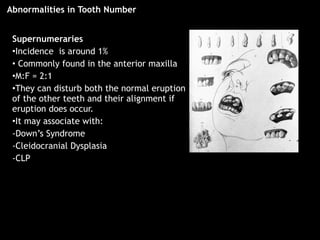 Local / Dental causes of Malocclusion | PDF