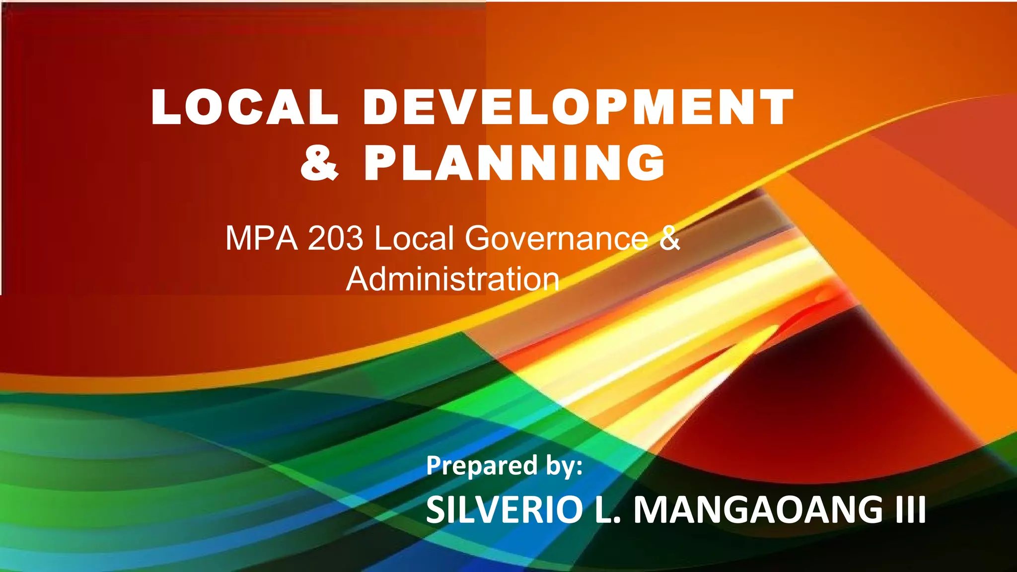 Local Development Planning | PPT