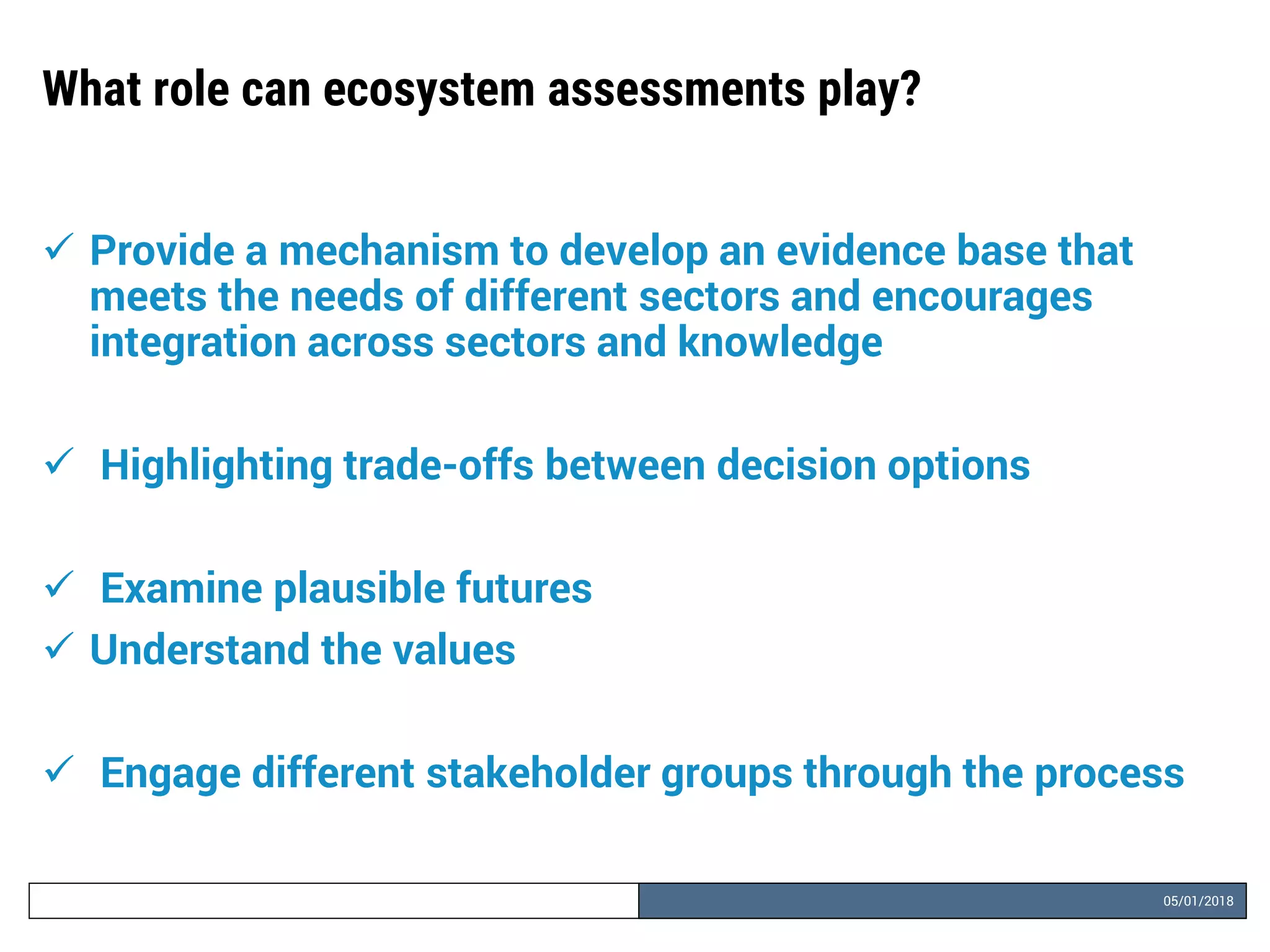 Ecosystem Assessments at the Local Scale - Dr. Claire Brown (UNEP-WCMC) | PPT
