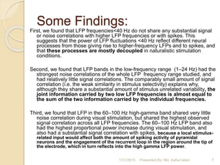 Local Field Potential (LFP): Literature Review | PPTX
