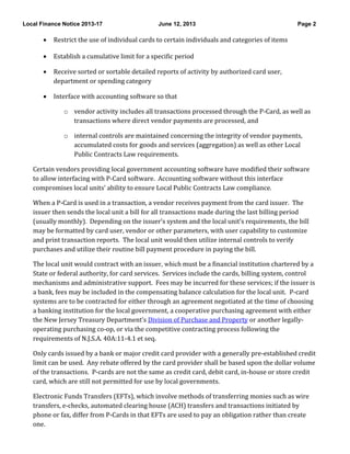 NJ Local Finance Board procurement card notice | PDF