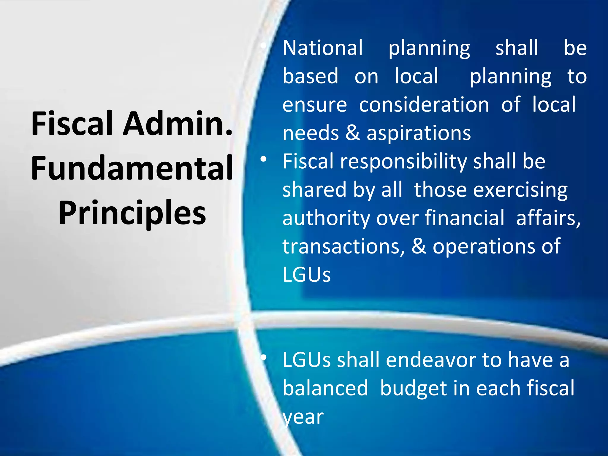 Local Fiscal Administration | PPT