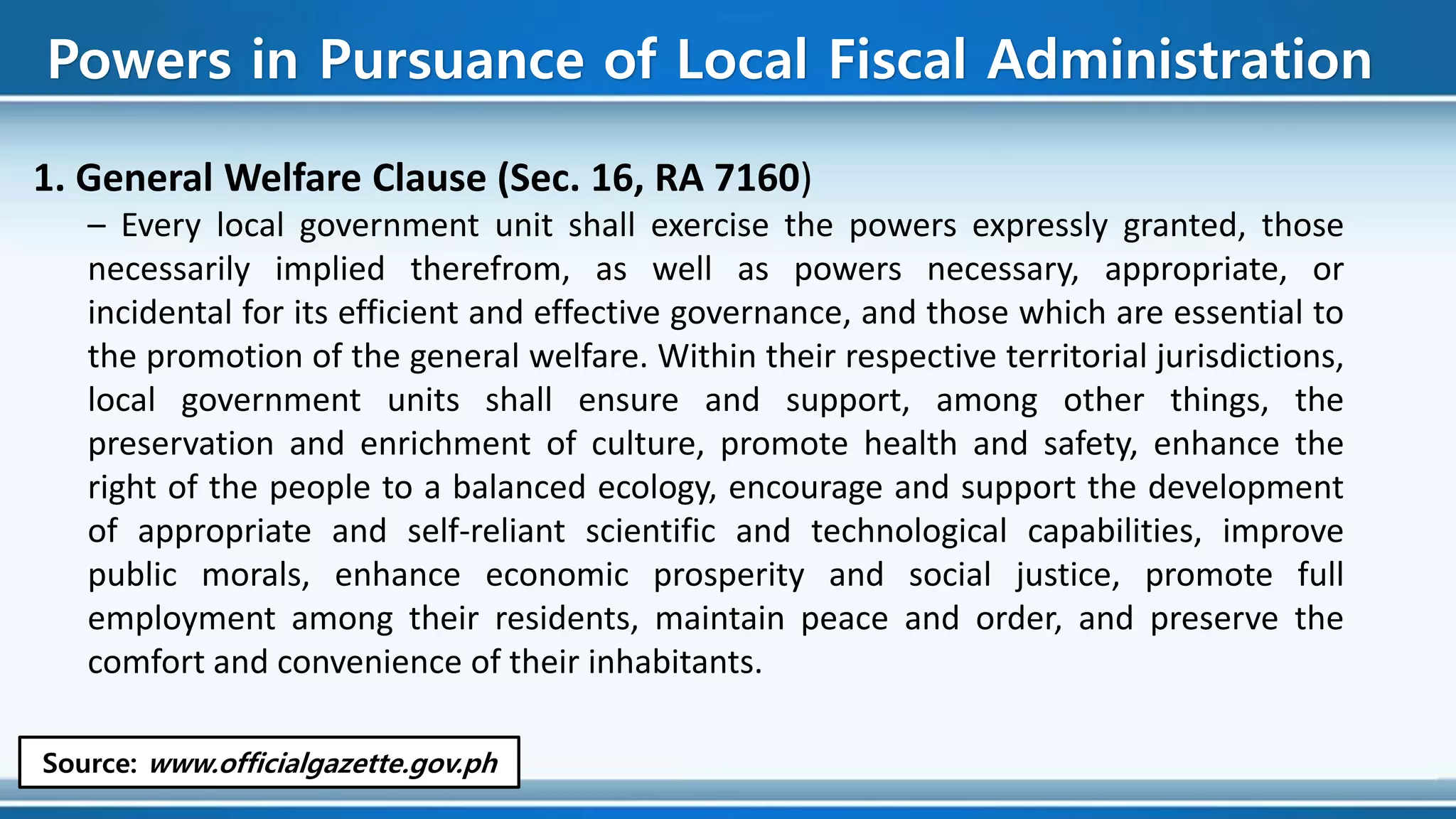 Local Fiscal Administration | PPTX