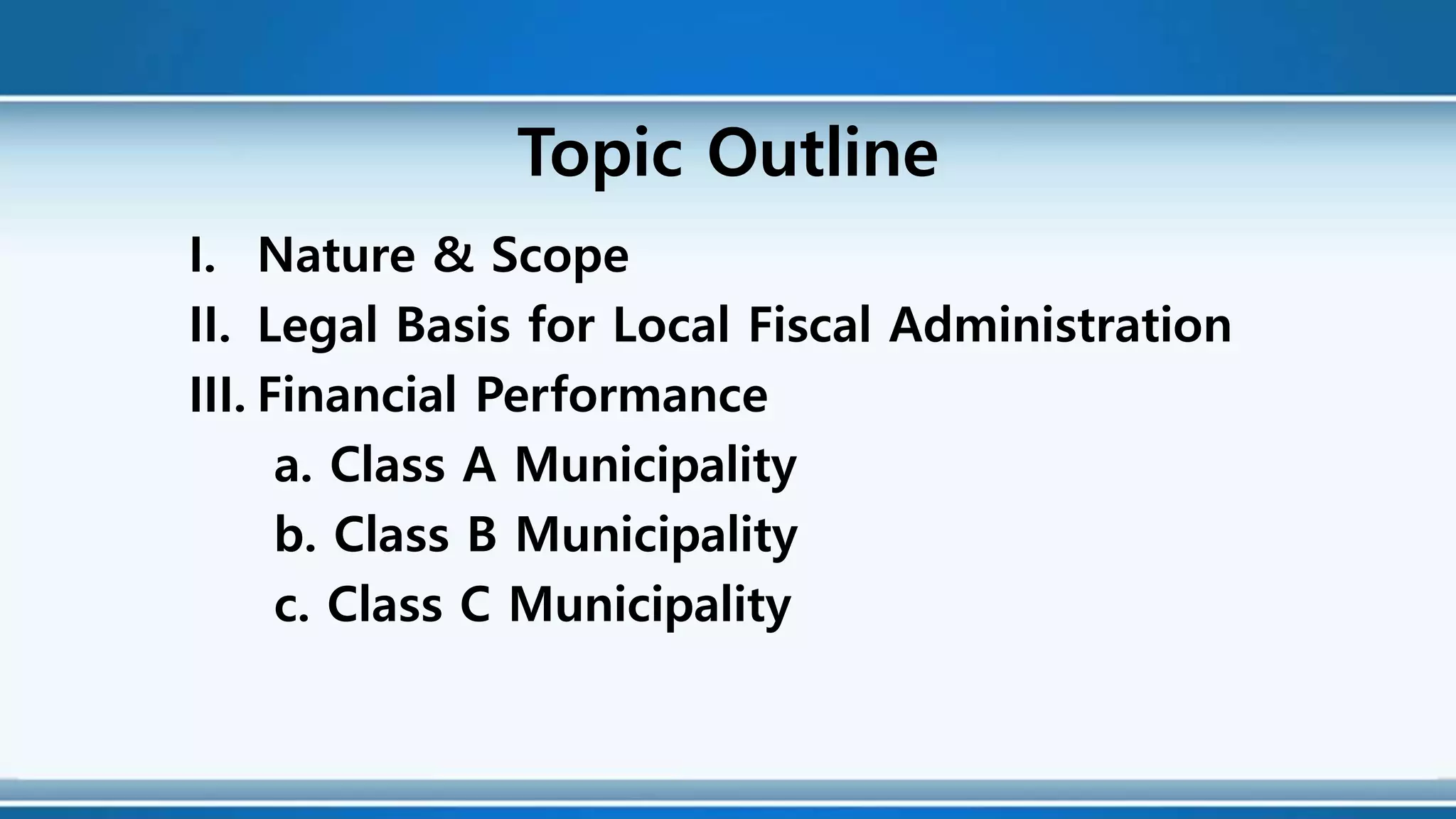 Local Fiscal Administration | PPTX