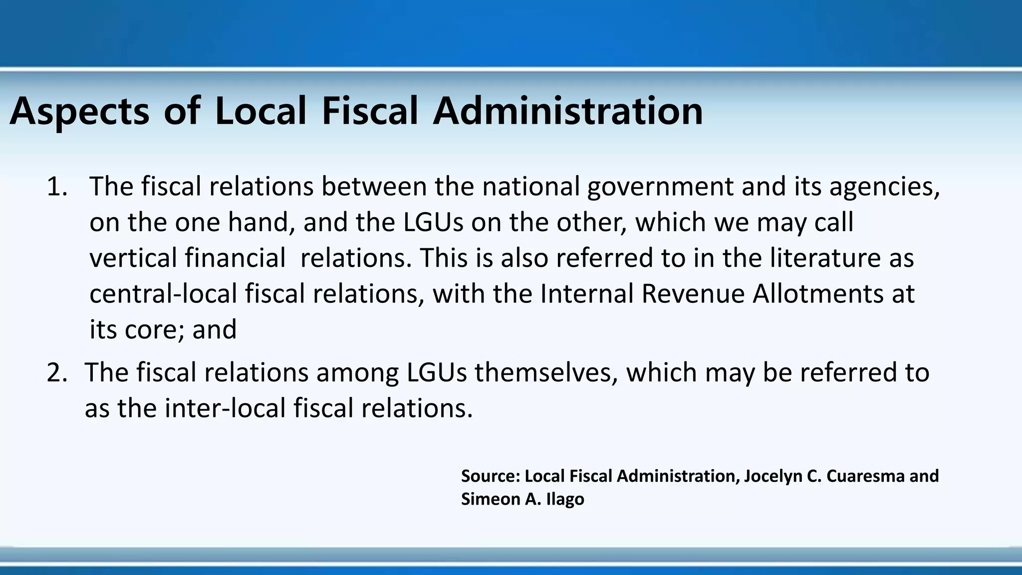 Local Fiscal Administration | PPTX
