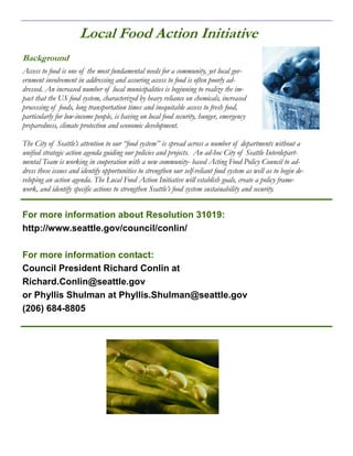The Puget Sound's Food Policy Councils - From City to State - Local ...