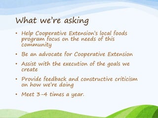 Local foods advisory committee | PPT
