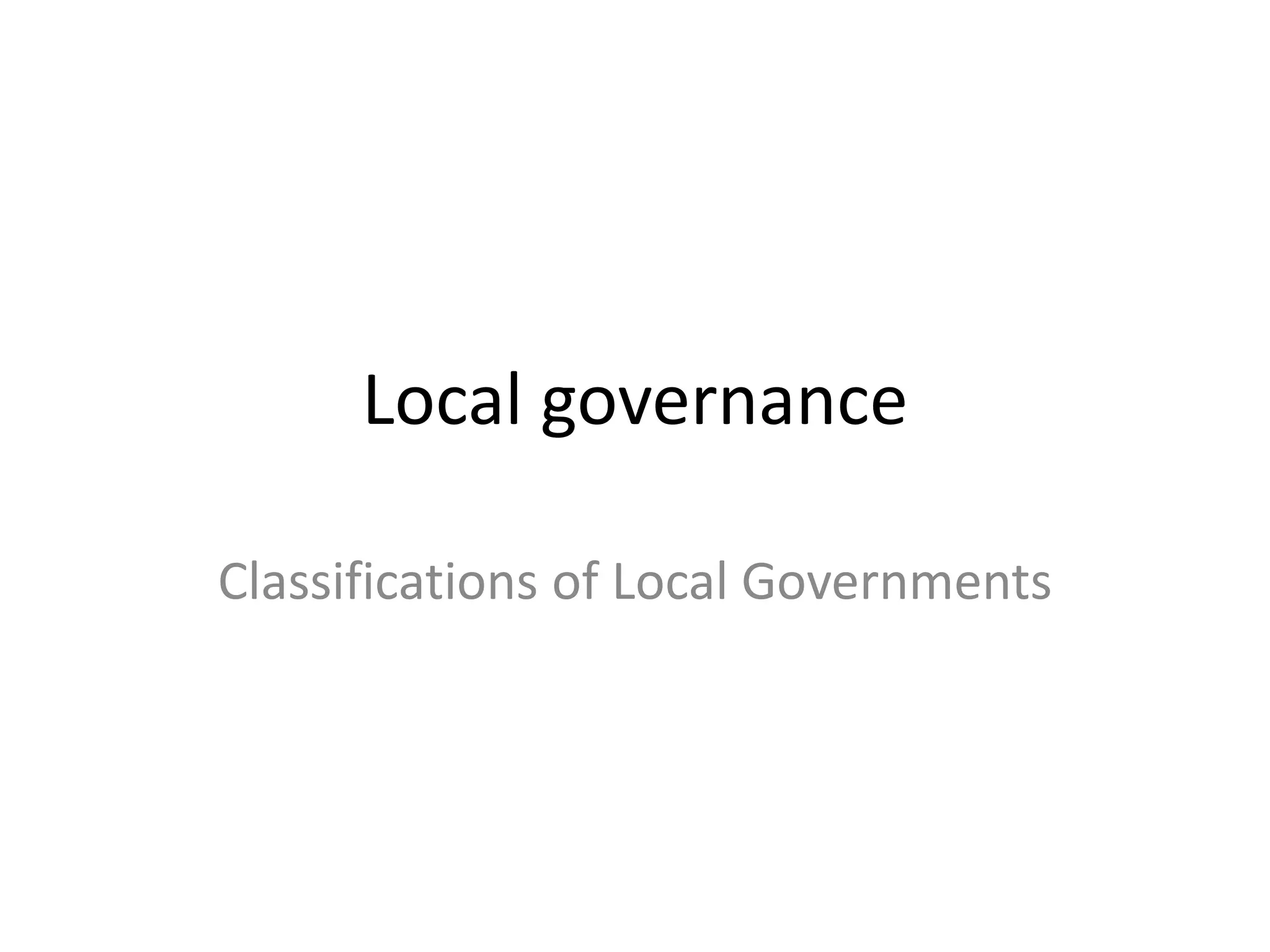 Local governance lecture 5 | PPTX