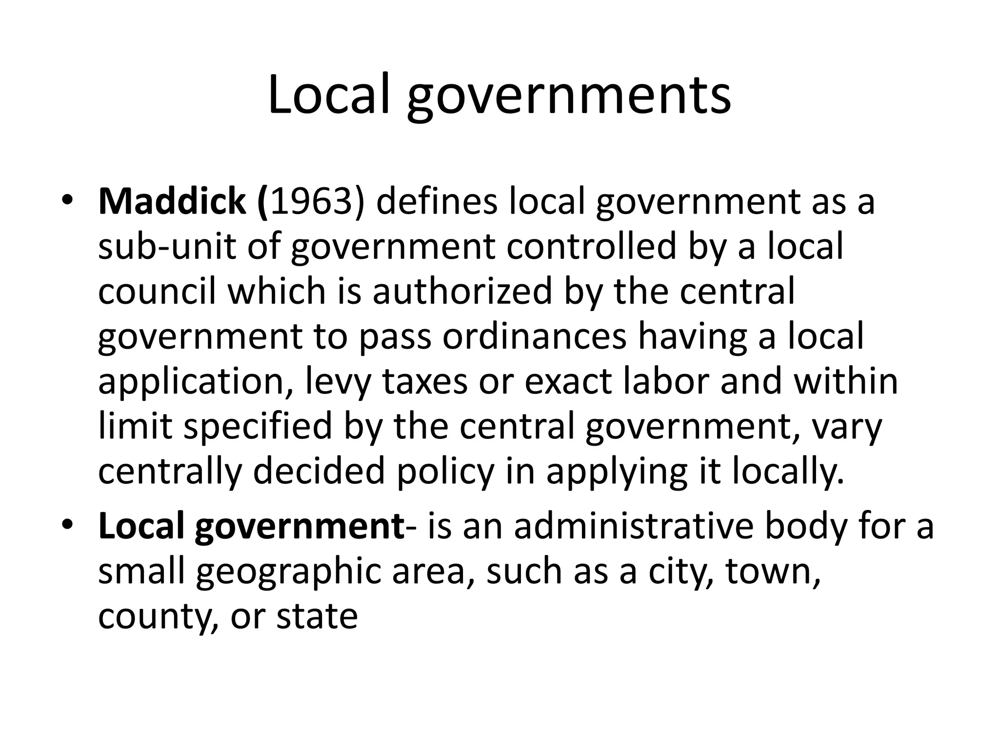 Local governance lecture 5 | PPTX