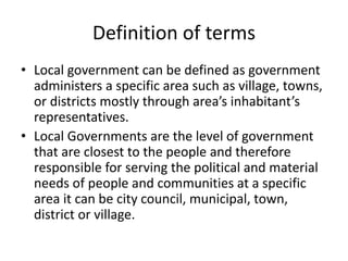 Local governance lecture 5 | PPTX
