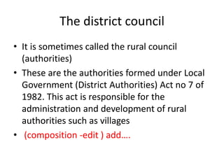 Local governance lecture 5 | PPTX