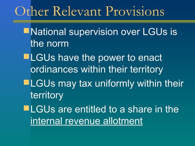 The Philippine Local Government Code | PPT | Developmental Sites | Real ...